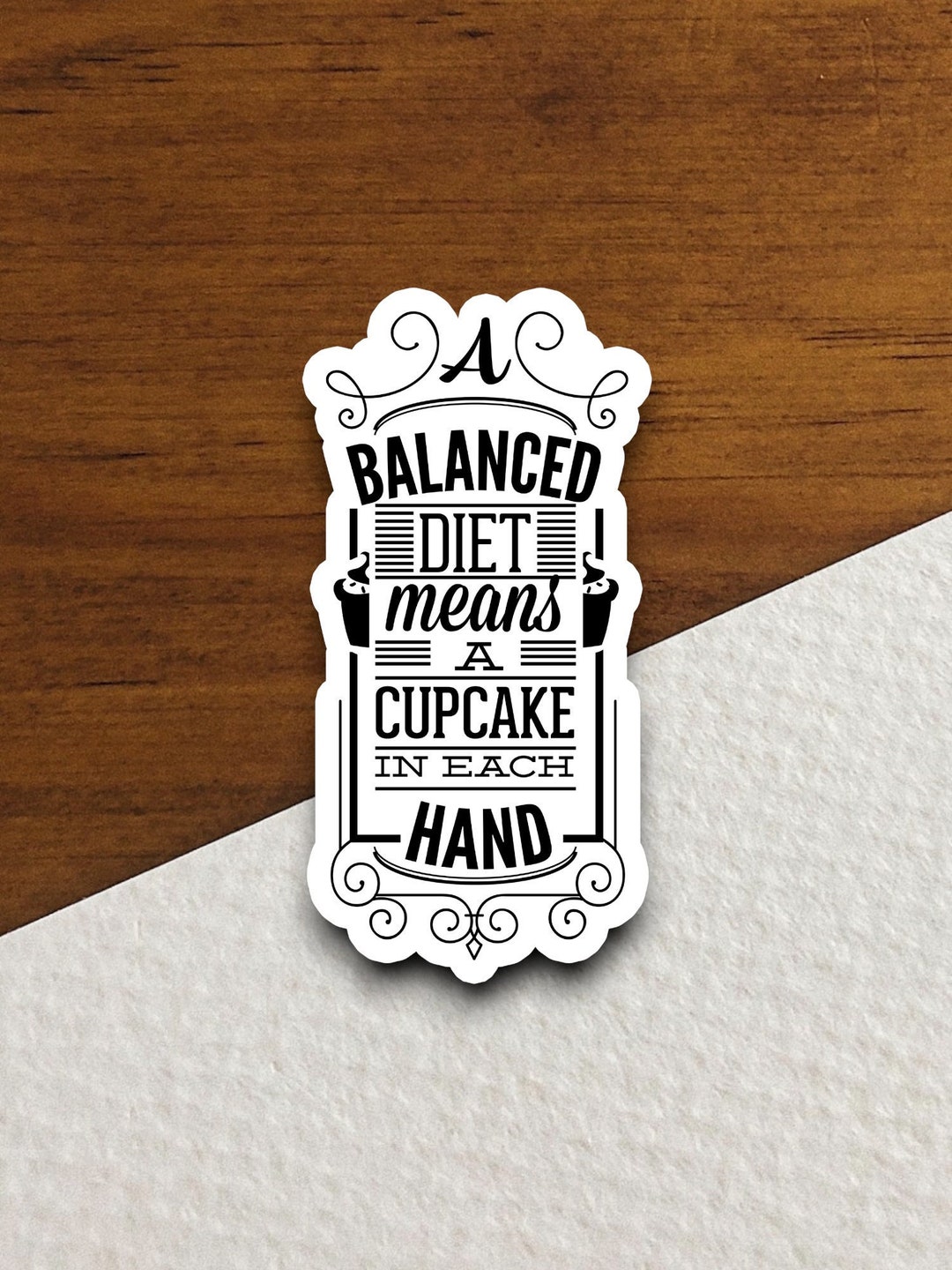 A Balanced Diet Food Sticker, Funny Stickers, Laptop Stickers, Water ...