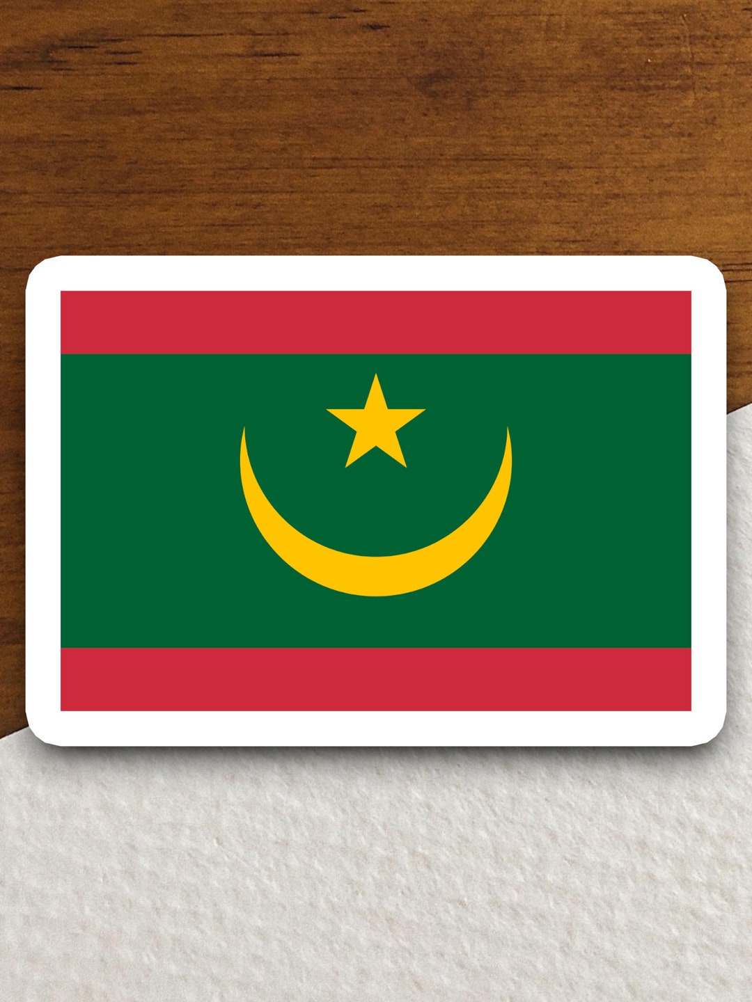 Mauritania Country Flag Sticker, International Country Sticker ...