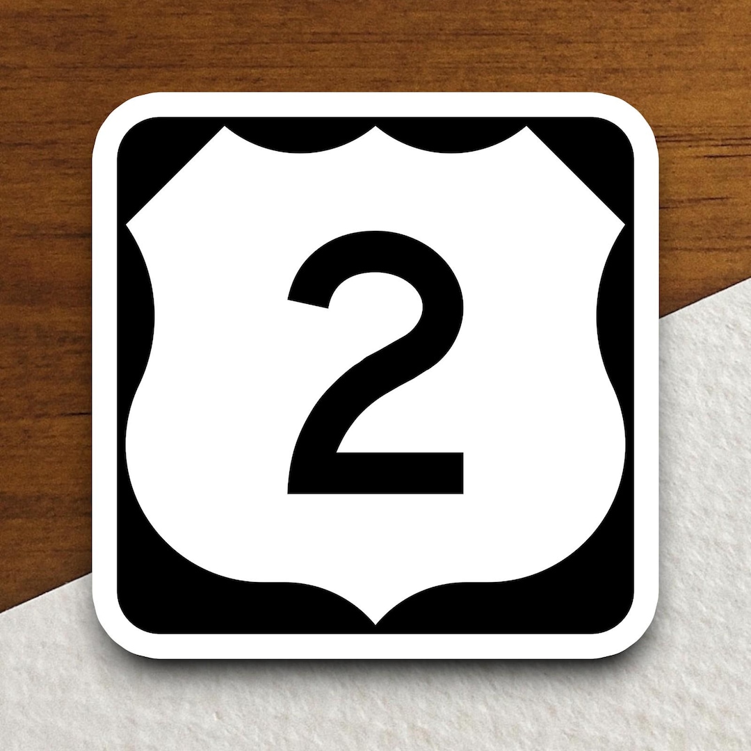 United States Route 2 Road Sign Sticker, Road Trip Sticker, Highway ...