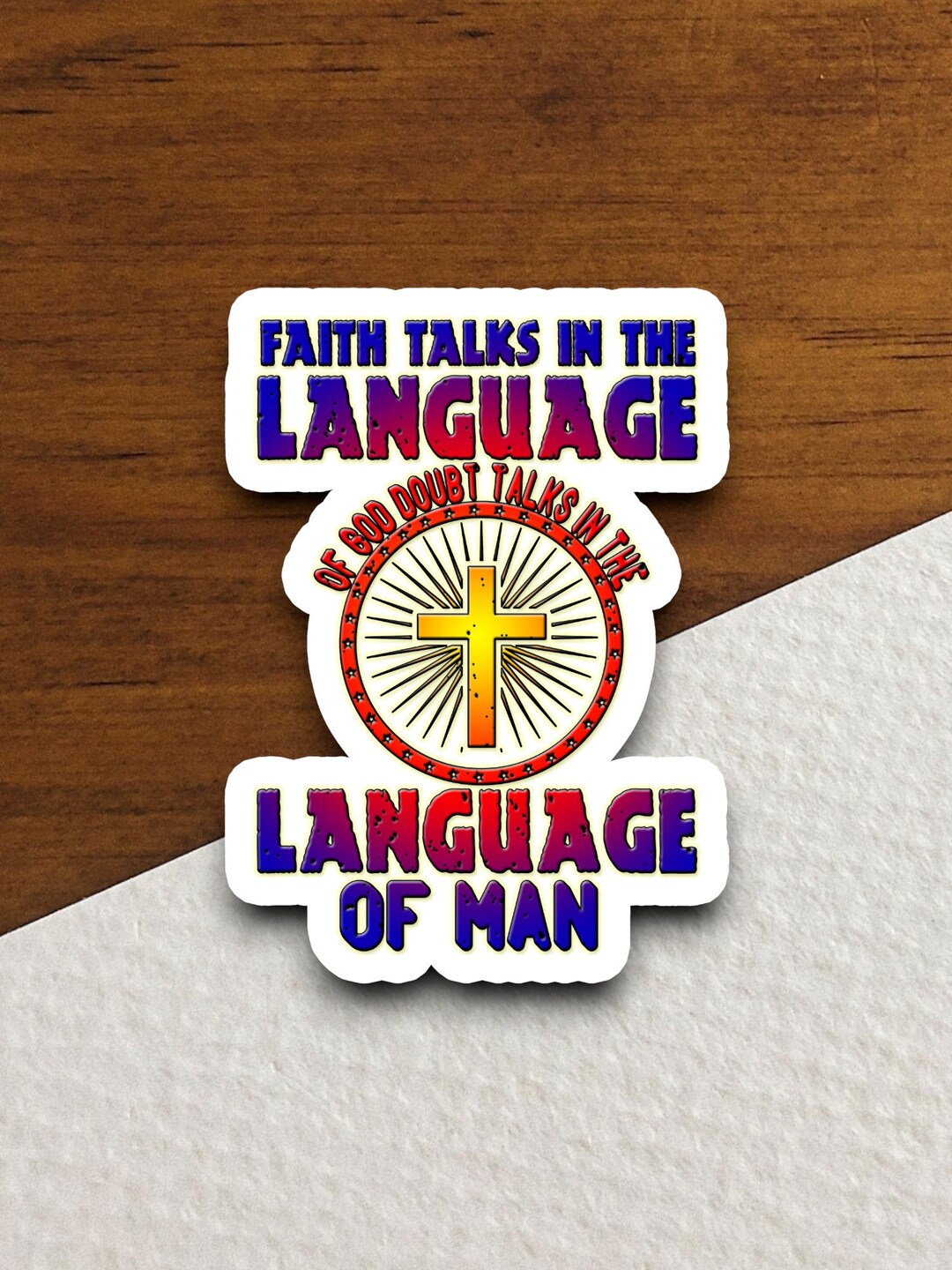 Faith Talks in the Language of God Sticker, Religious Sticker, Faith ...