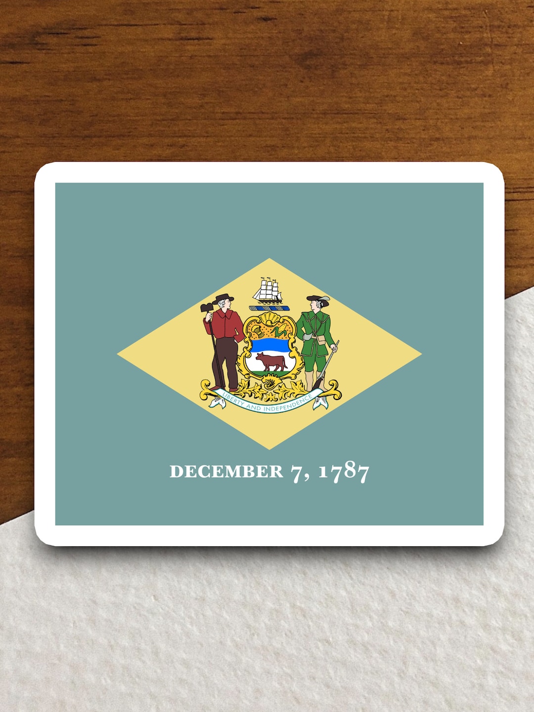 Delaware State Flag Sticker, Delaware Sticker, State Sticker, United ...