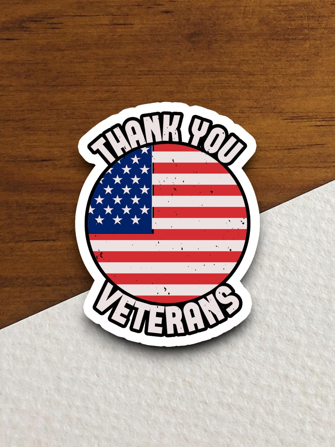 Thank You Veterans Sticker, Patriotic Laptop Decal, Water Bottle Decor ...