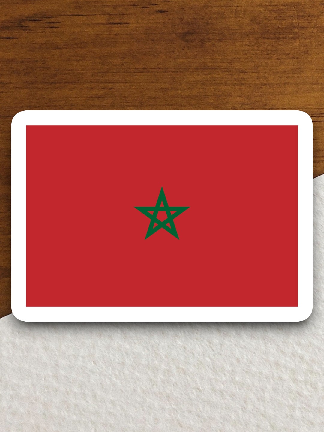 Morocco Country Flag Sticker, International Country Sticker ...