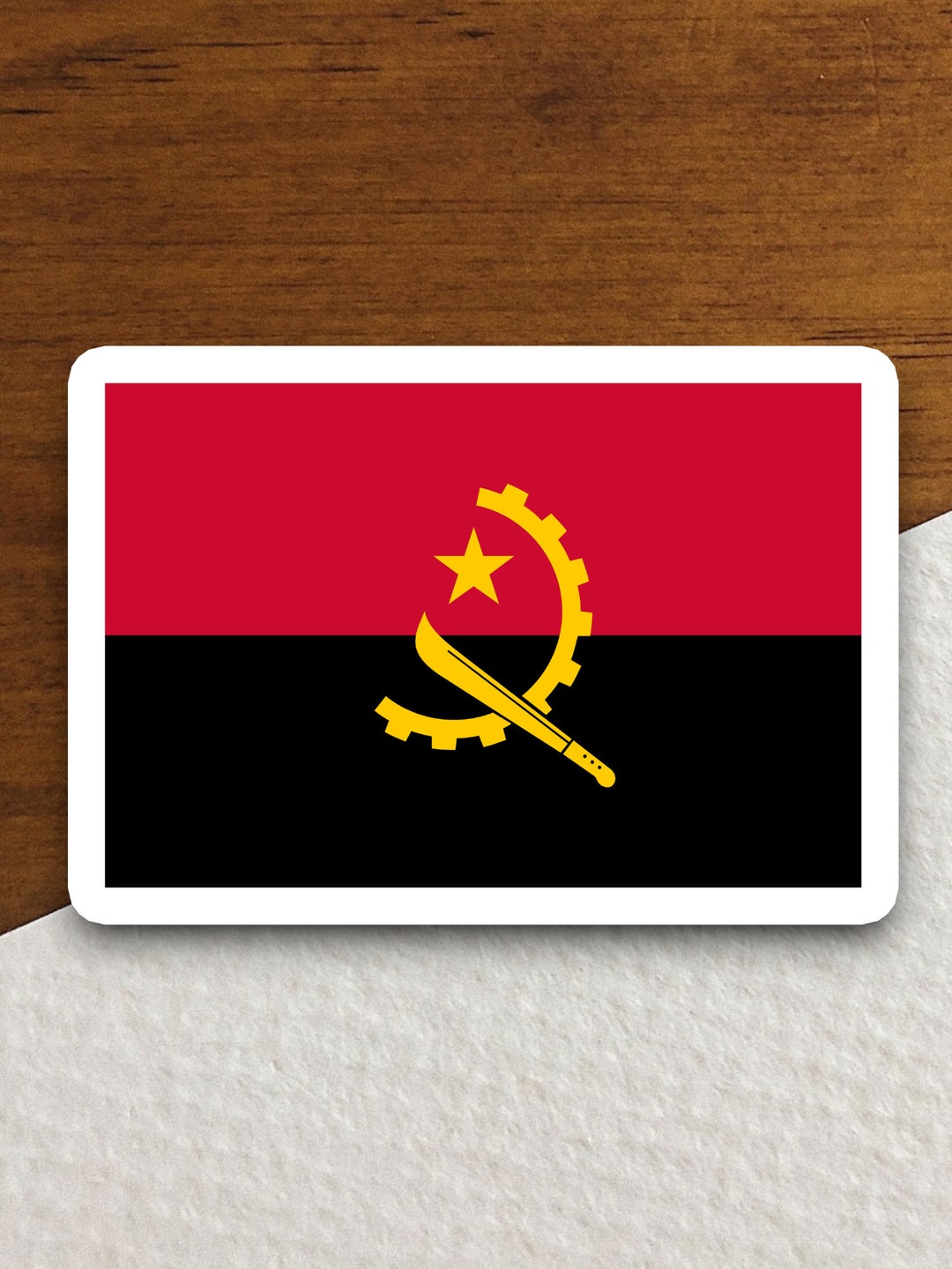 Angola Country Flag Sticker, International Country Sticker ...