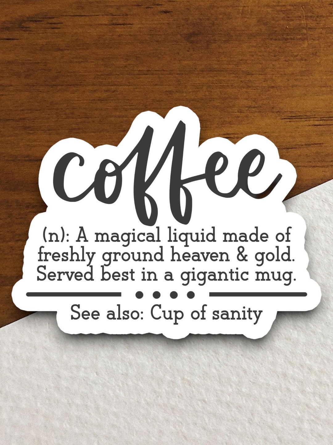 Coffee Definition Sticker, Funny Stickers, Coffee Sticker, Caffeine ...