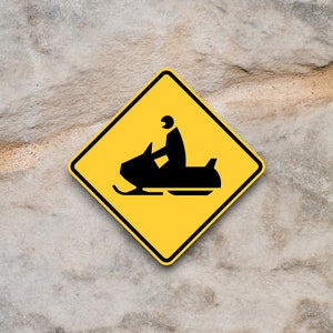 Snowmobile Road Sign Stickers, Traffic Sticker, Road Sign Decoration ...