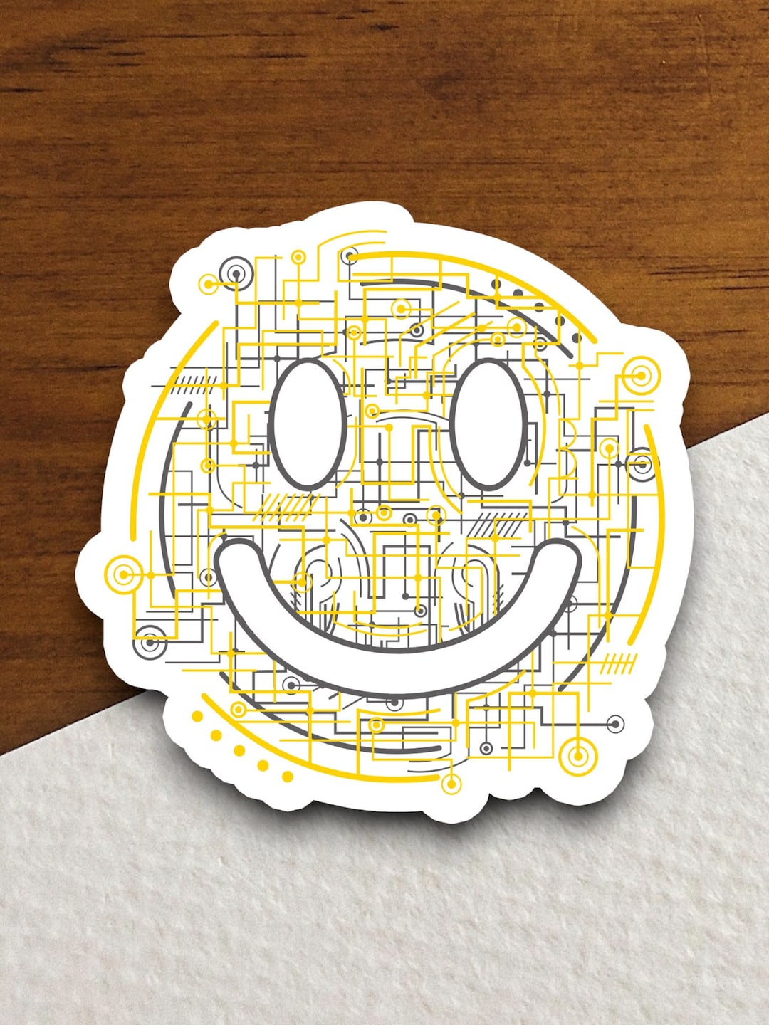 Electric Smiley Happy Face Sticker, Funny Stickers, Laptop Stickers ...