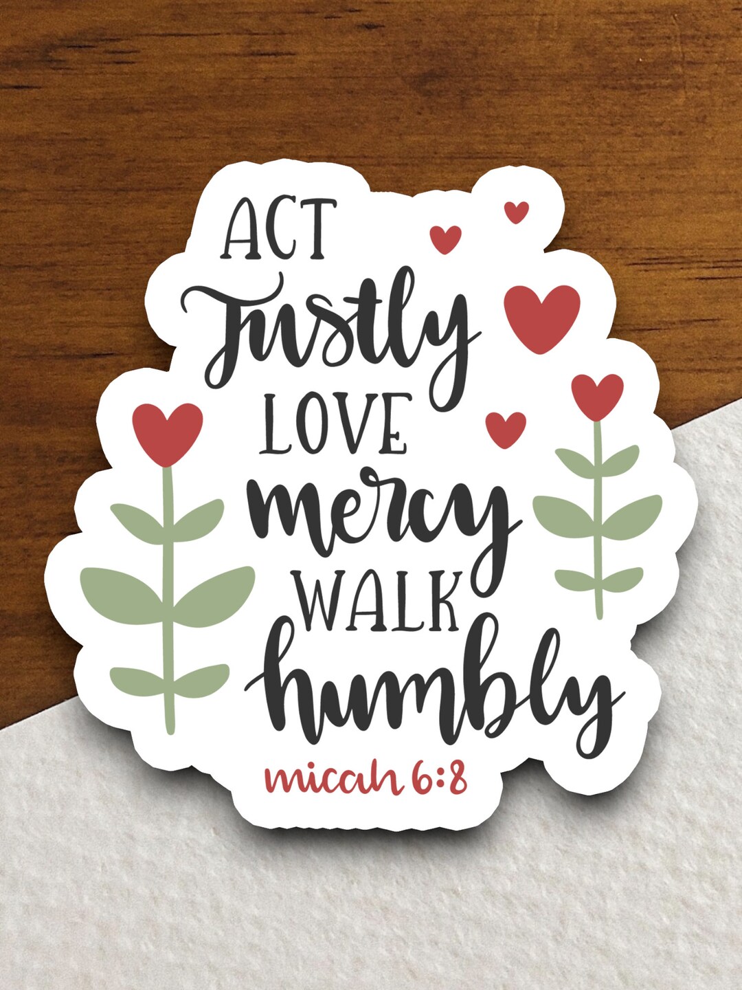 Act Justly Love Mercy Walk Humbly Sticker, Love Sticker, Mercy Sticker ...