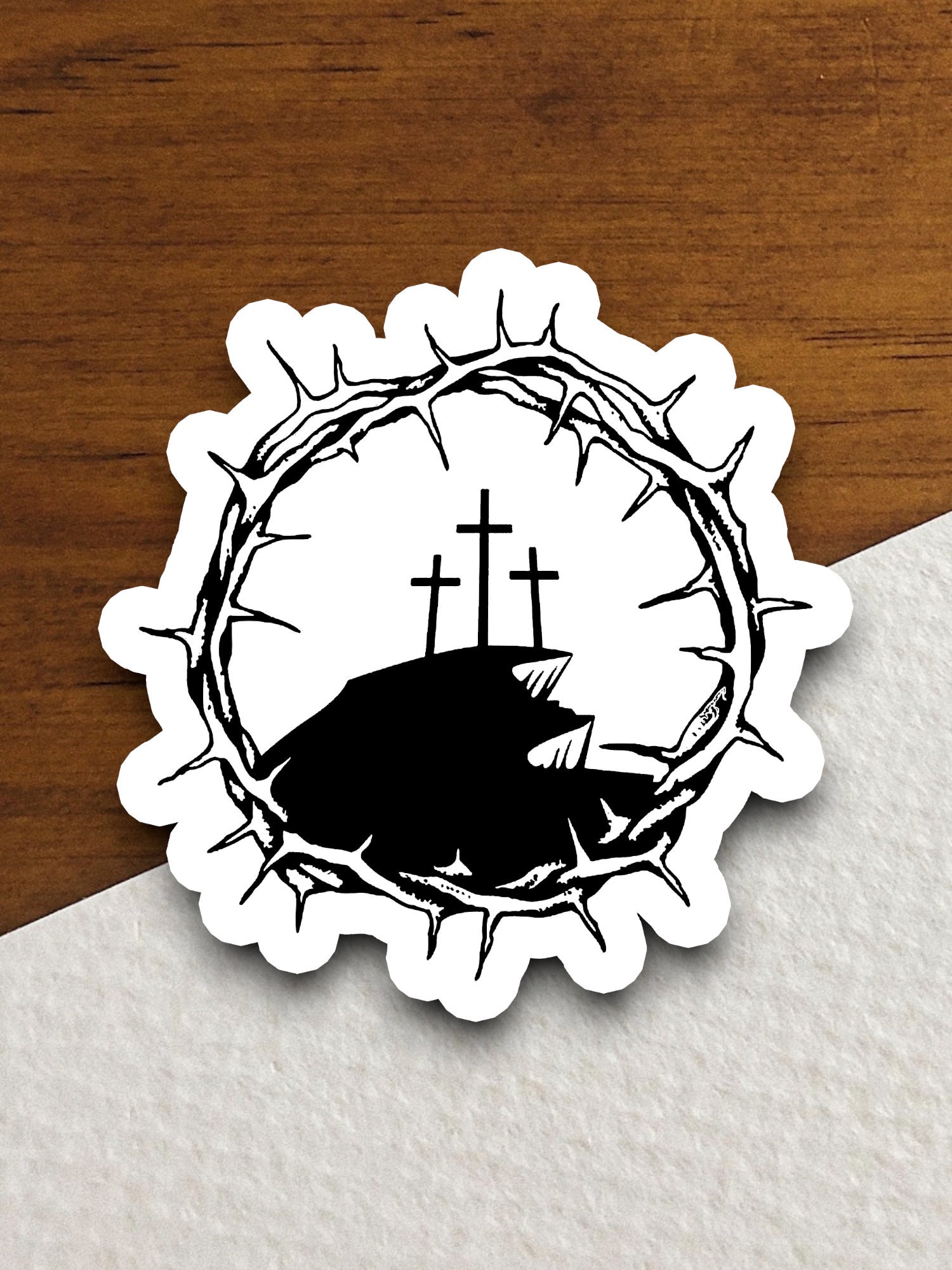 Three Crosses & Thorns Sticker: Religious Faith Decal - Etsy