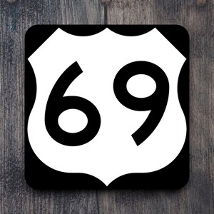 United States Route 69 Road Sign Sticker, Road Trip Sticker, Highway ...