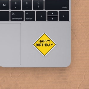 Happy Birthday Road Sign Sticker, Party Sticker, Birthday Sticker, Room ...