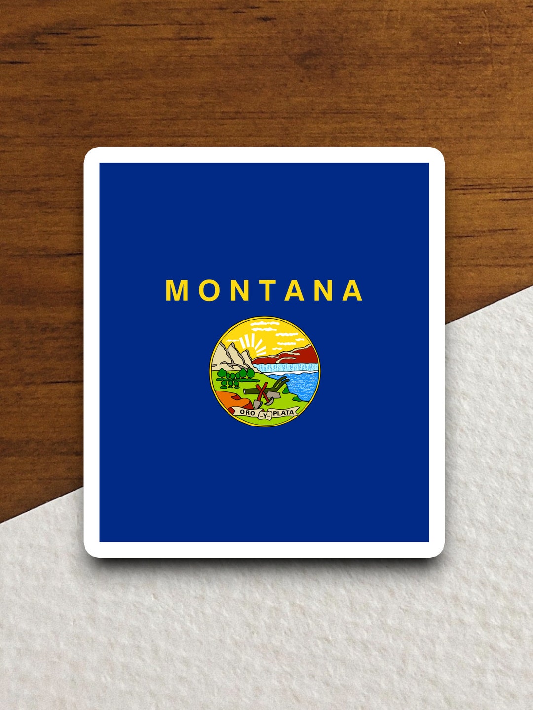 Montana State Flag Sticker, Montana Sticker, State Sticker, United ...