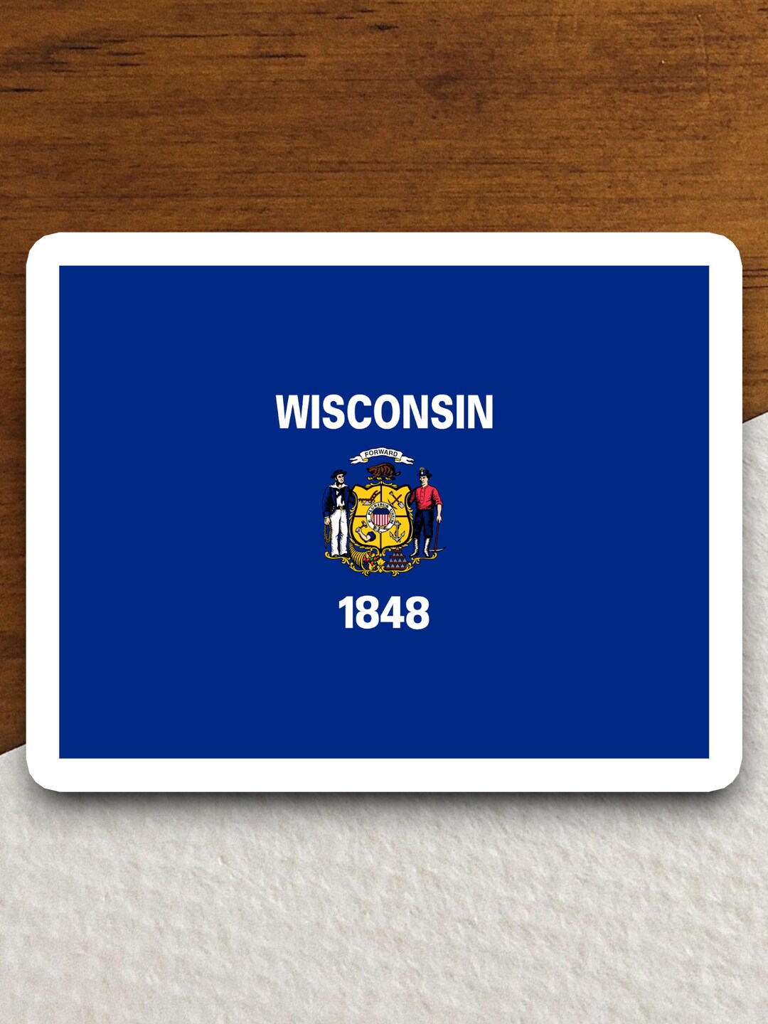 Wisconsin State Sticker, Wisconsin Flag Sticker, Pennant Sticker ...