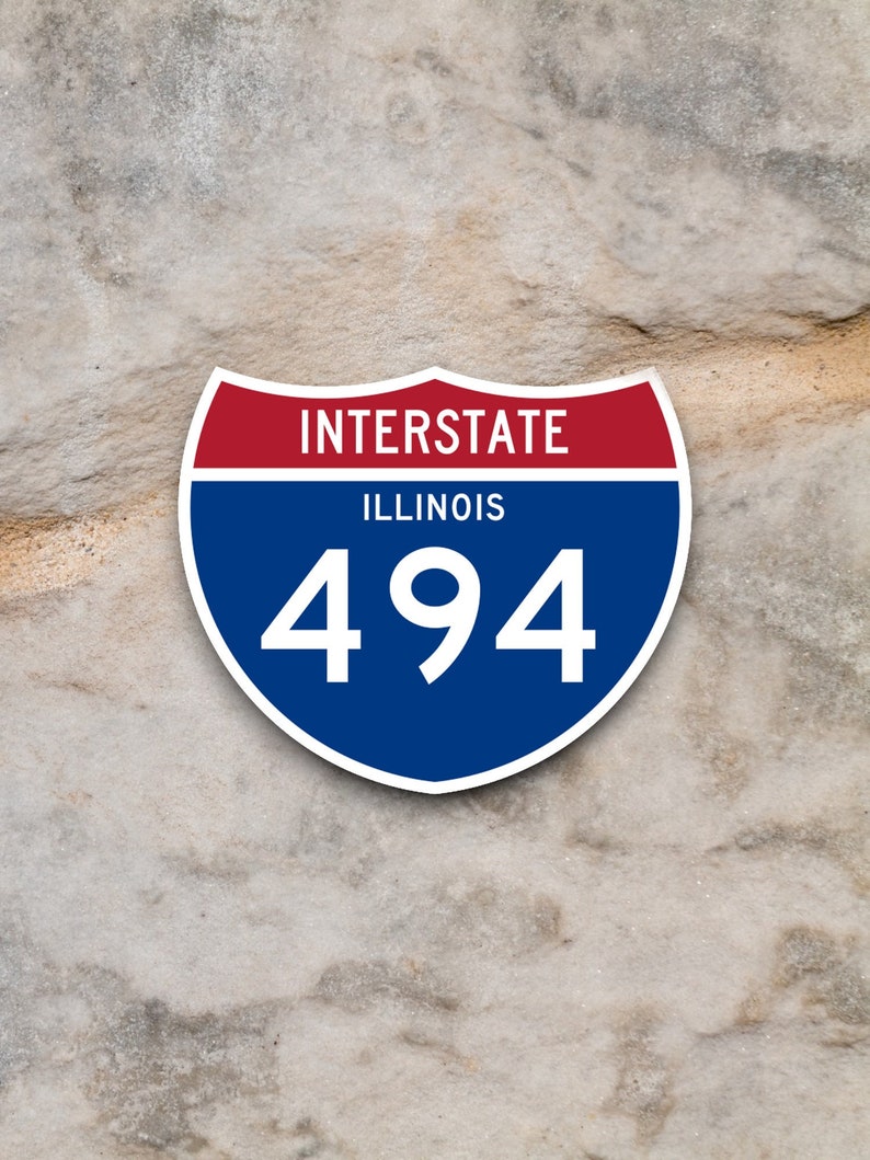 Interstate Route 494 Illinois Sticker, Interstate Highway Sign ...