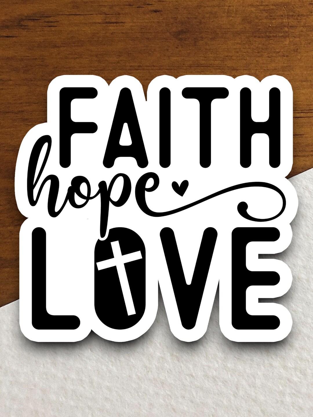 Faith Hope Love Sticker, Hope Sticker, Cross Sticker, Religious Sticker ...