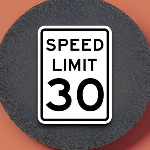 30 Miles per Hour Speed Limit Road Sign Sticker Speed - Etsy