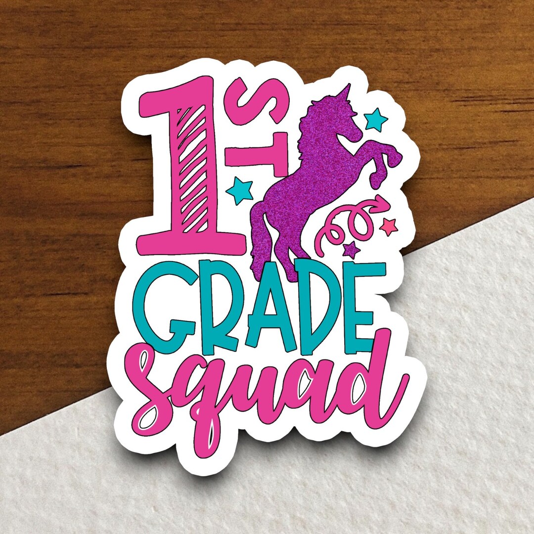 1st Grade Squad Sticker – Cute Teacher Decal for Planners, Laptops ...