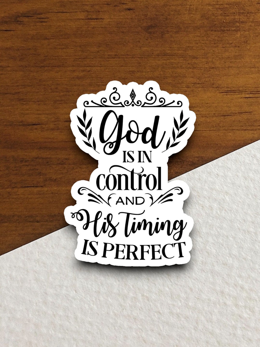 God is in Control and His Timing is Perfect Sticker, Religious Sticker ...