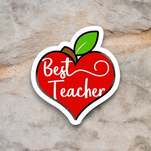 Teacher Apple Sticker, Teacher Sticker, Education Sticker, School ...