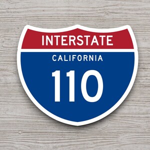Interstate Route 110 California Sticker, California Sticker, Interstate ...