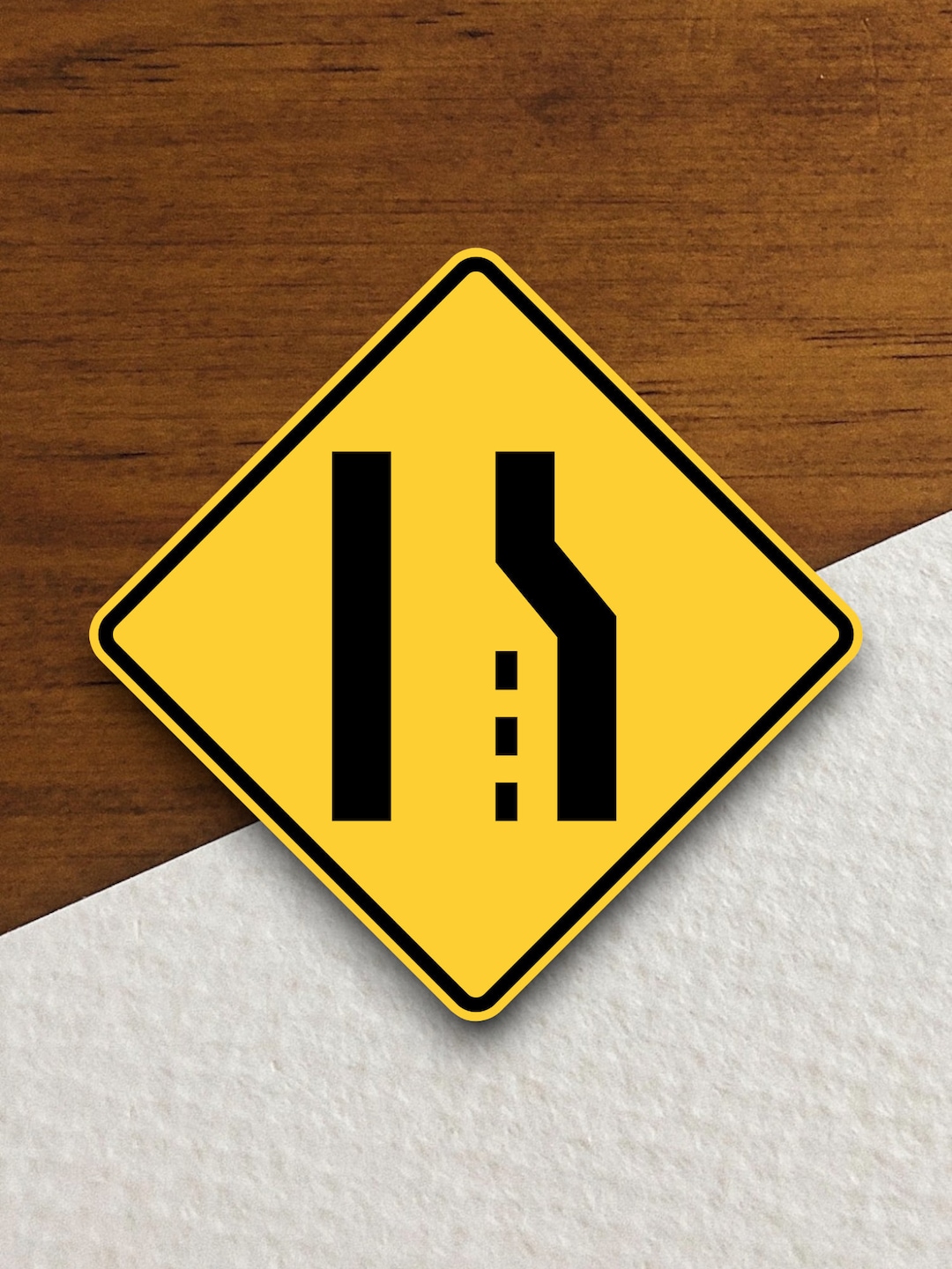 Traffic Sign Right Lane Ends Road Sign Stickers, Room Décor Traffic ...