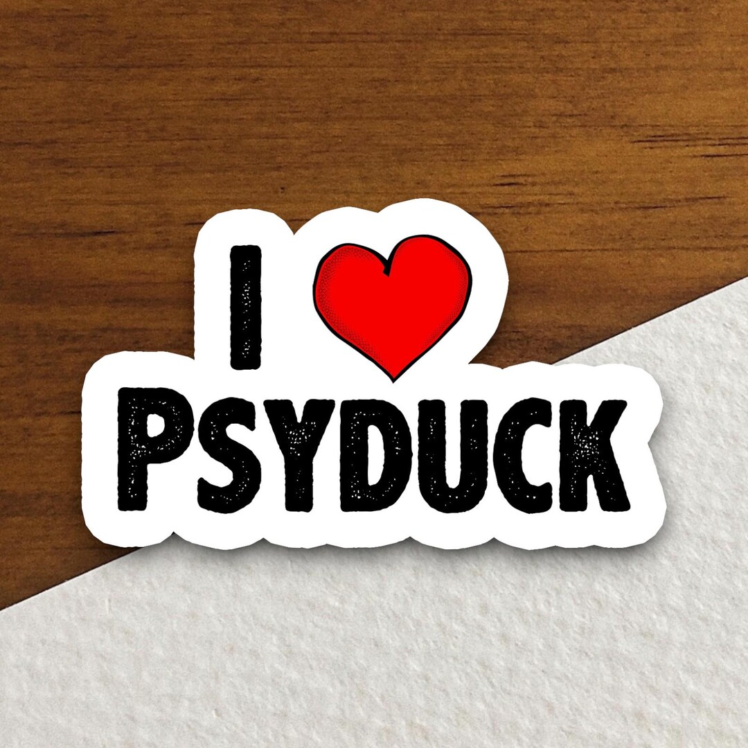 I Love Psyduck Sticker, Pokémon Sticker, Heart Sticker, Love Sticker ...
