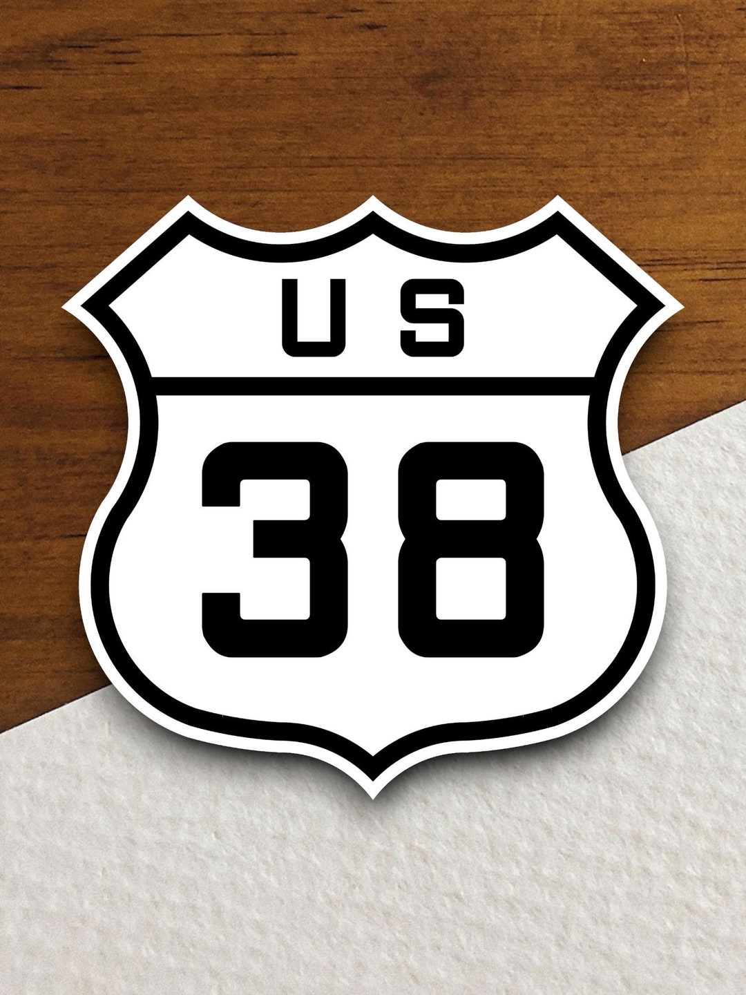 United States Route 38 Road Sign Sticker, Road Trip Sticker, Highway ...