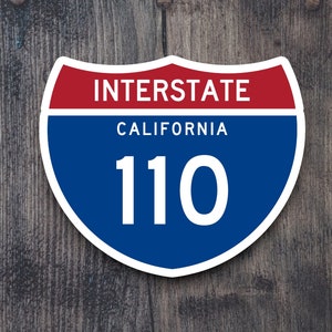Interstate Route 110 California Sticker, California Sticker, Interstate ...