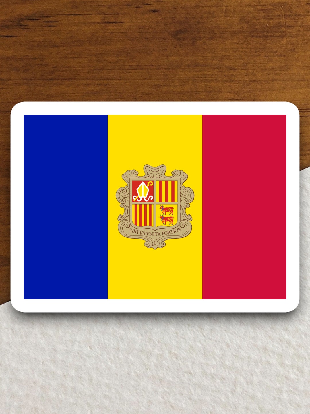 Andorra Country Flag Sticker, International Country Sticker ...