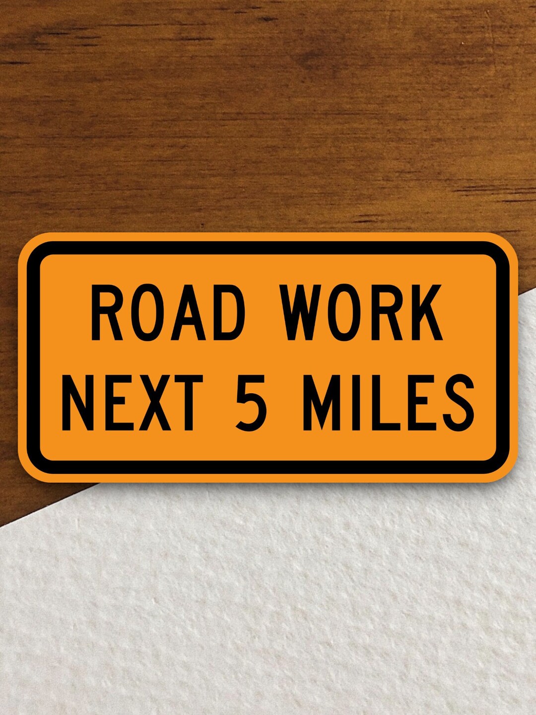 Road Work Next 5 Miles Road Sign Stickers, Traffic Sticker, Road Sign ...