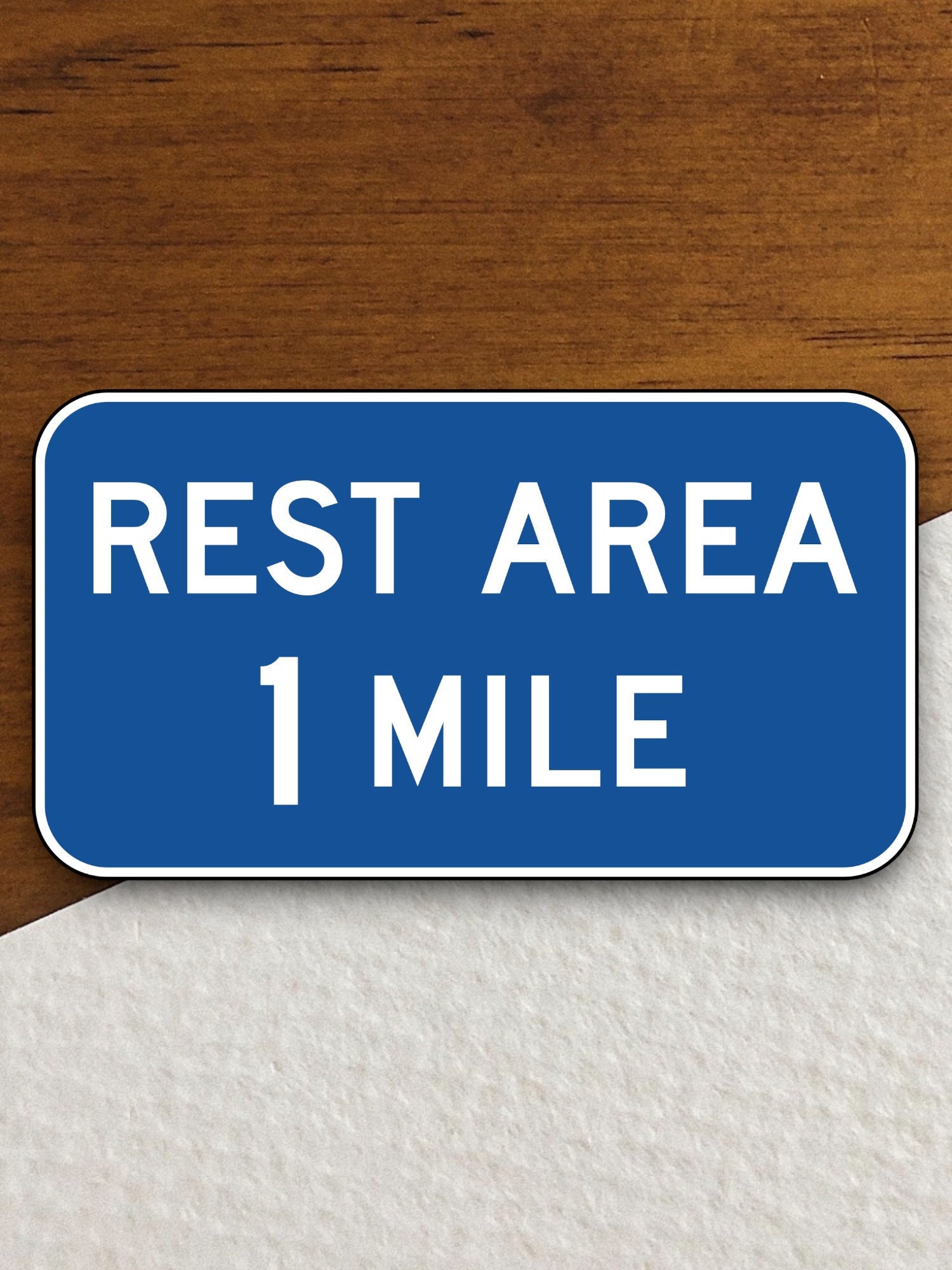 Blue Rest Area Sign