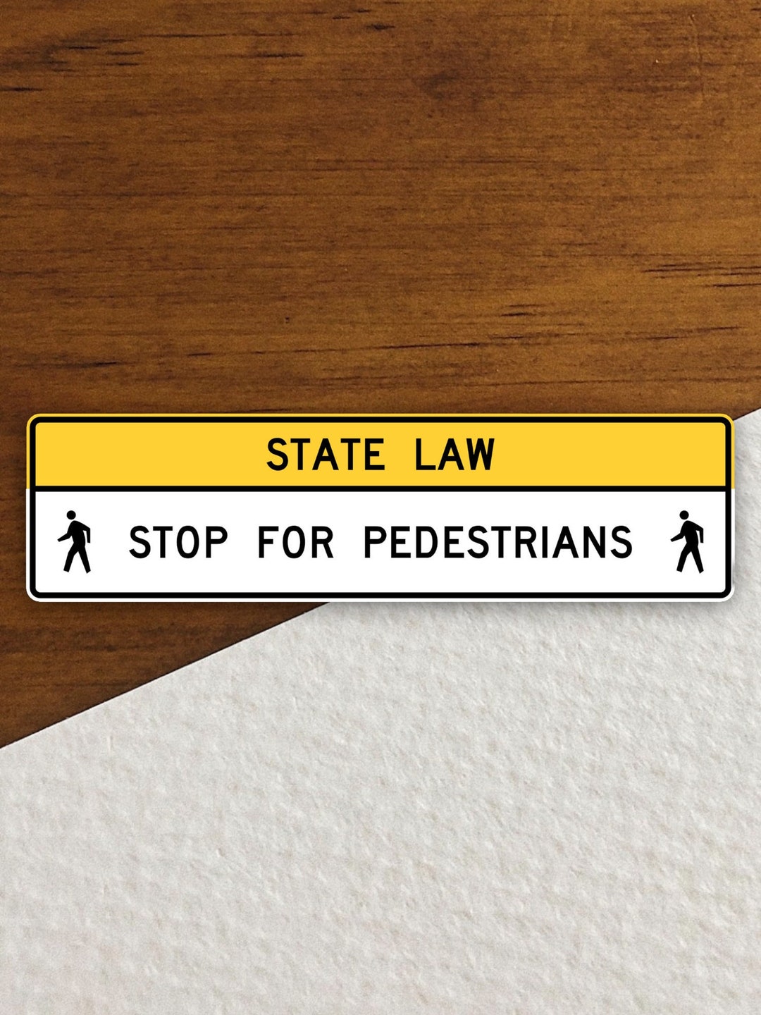 State Law Stop for Pedestrians Road Sign Stickers, Traffic Sticker ...