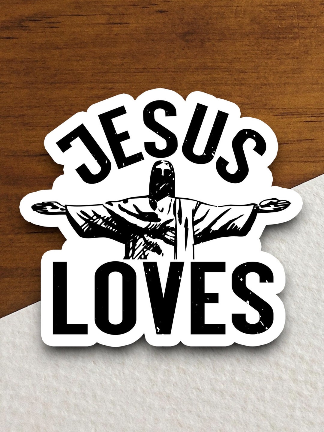 Jesus Loves Sticker, Religious Sticker, Faith Sticker, Worship Sticker ...