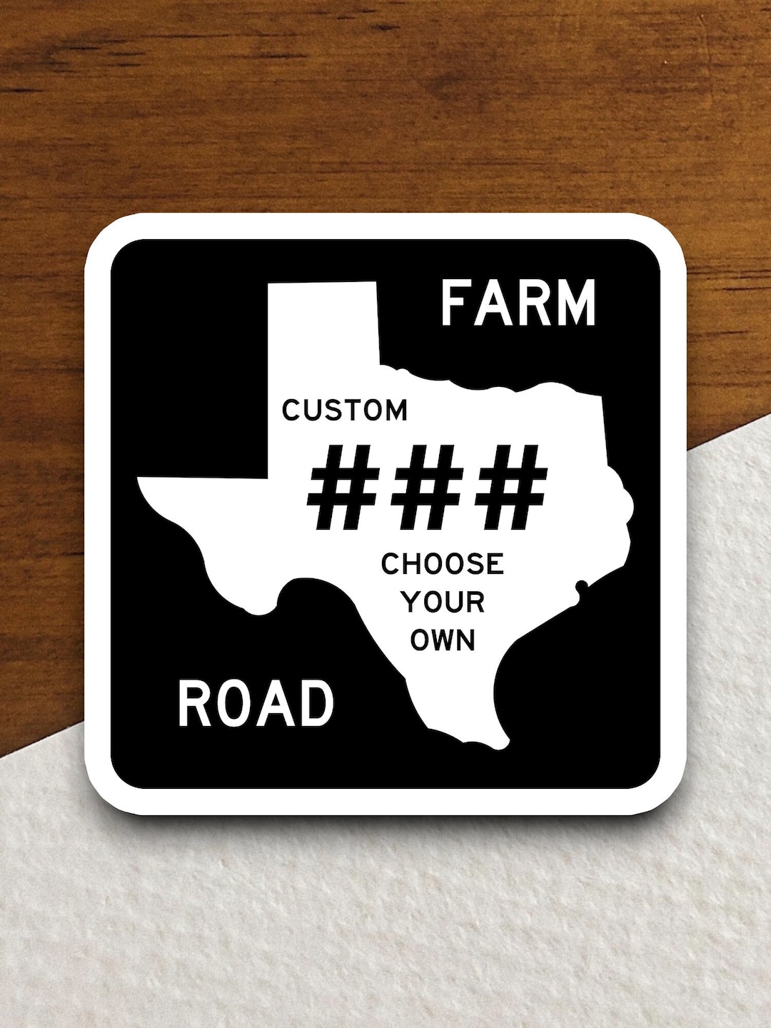 Custom Texas Farm Road Sign Road Sign Sticker, Road Trip Sticker ...
