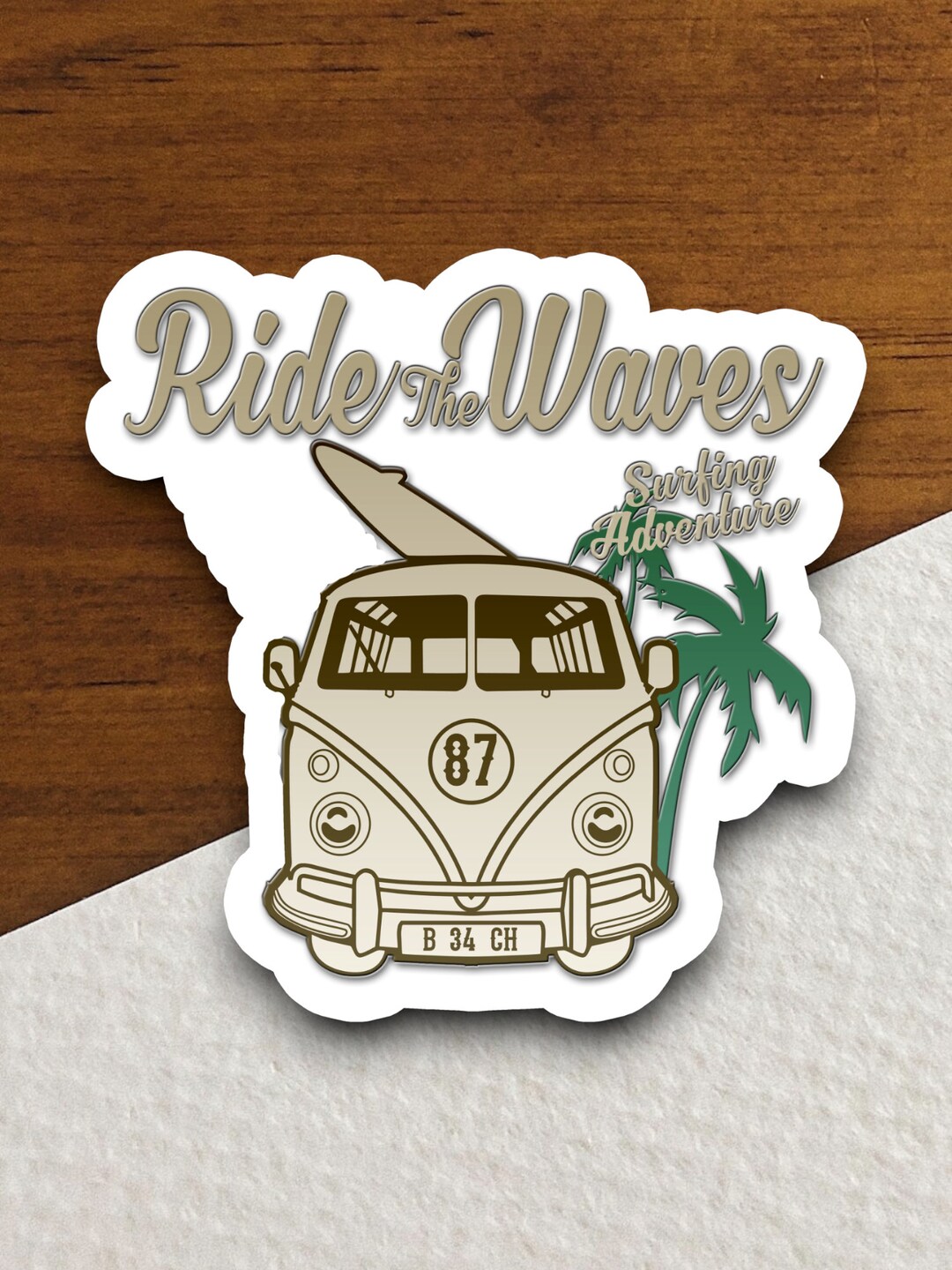 Surfs up Ride the Waves Sticker, Vacation Sticker, Travel Sticker, Room ...