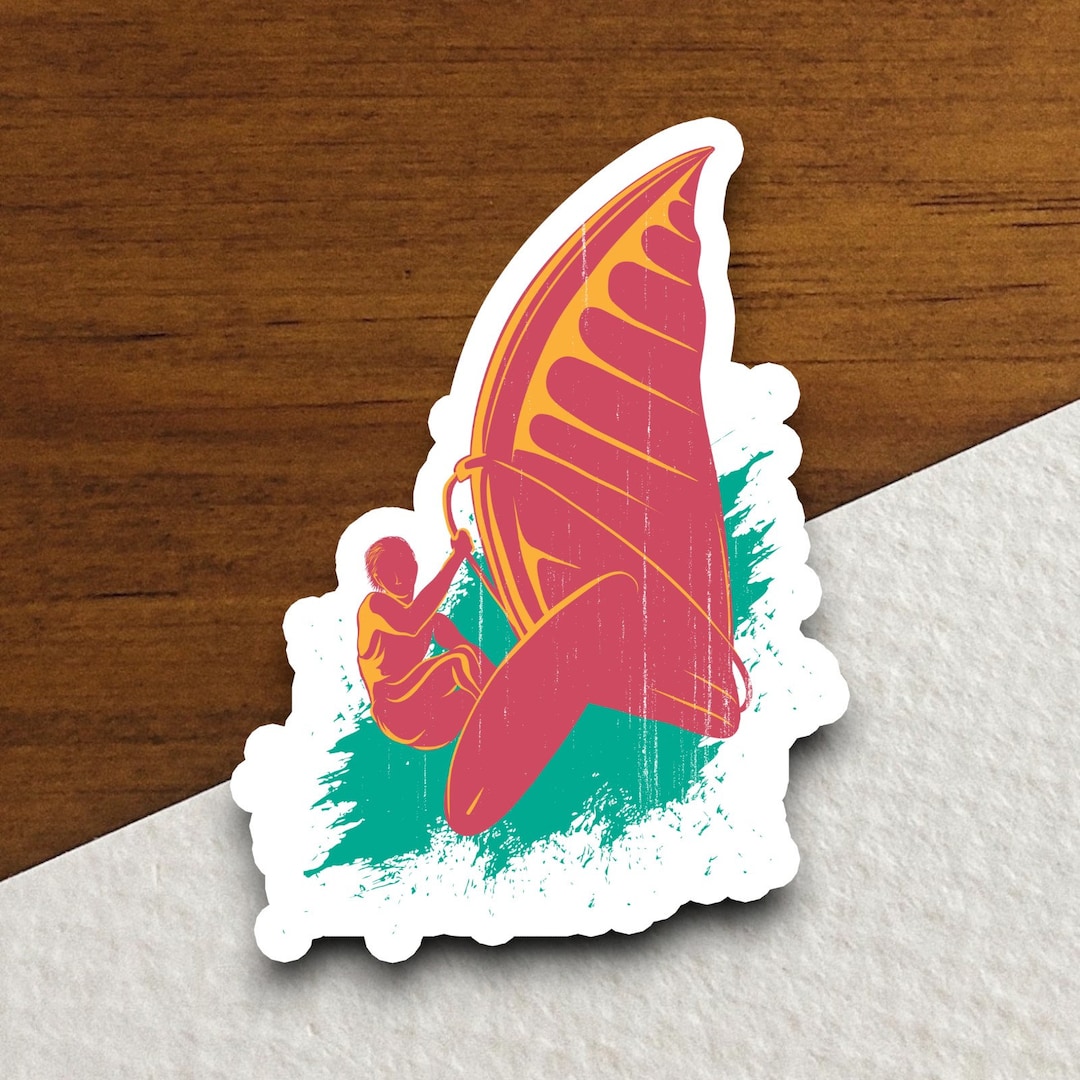 Wind Surfer Sticker, Funny Stickers, Laptop Decals, Tumbler Stickers ...