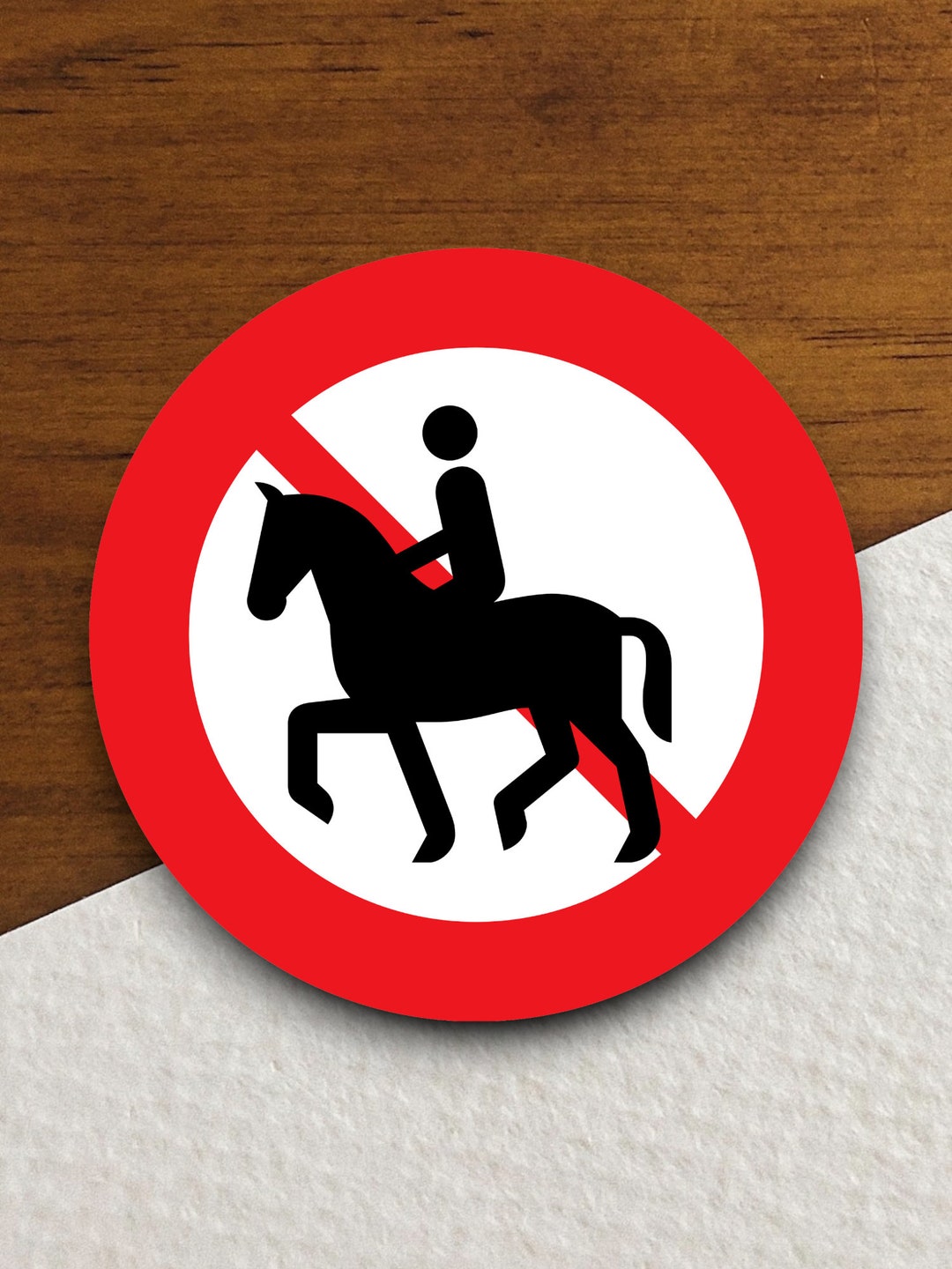 Traffic Sign No Horses Riding Road Sign Stickers, Room Décor Traffic ...