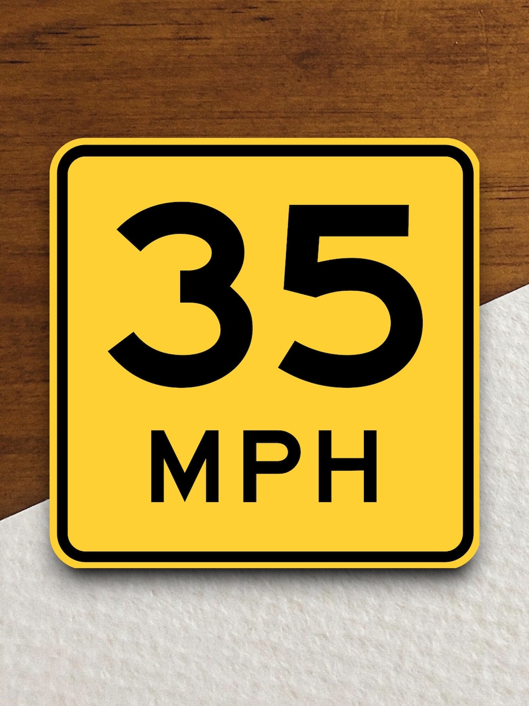Speed Advisory 35 Mph Sign Sticker, Souvenir Travel Sticker, Road Sign ...