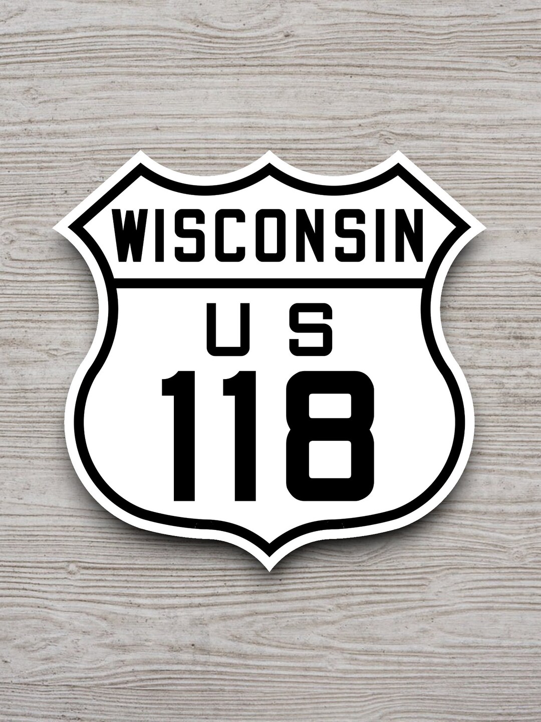 United States U.S. Route 118 Wisconsin Sticker Road Sign - Etsy