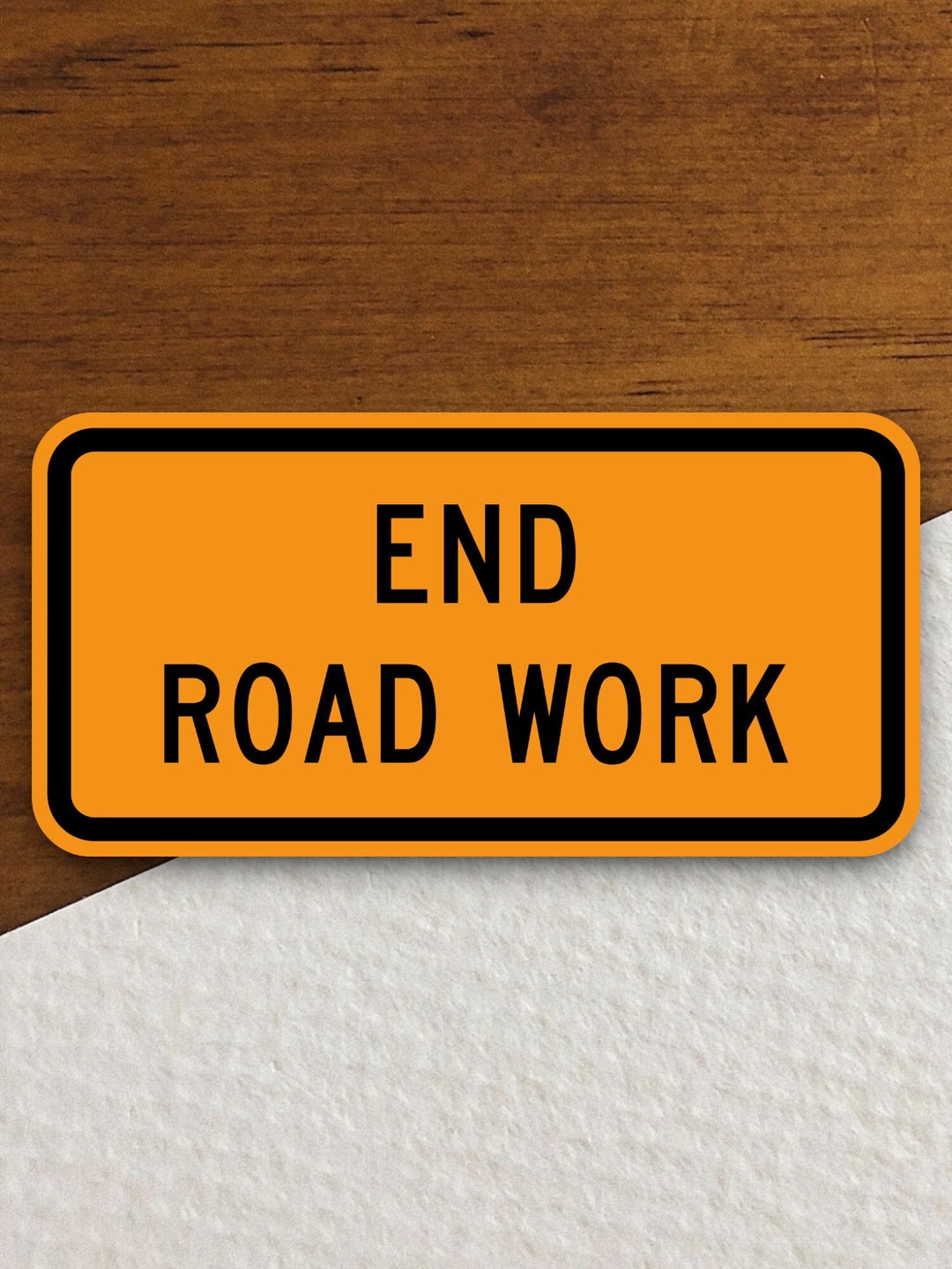 Traffic Sign End Road Work Road Sign Stickers, Room Décor Traffic ...