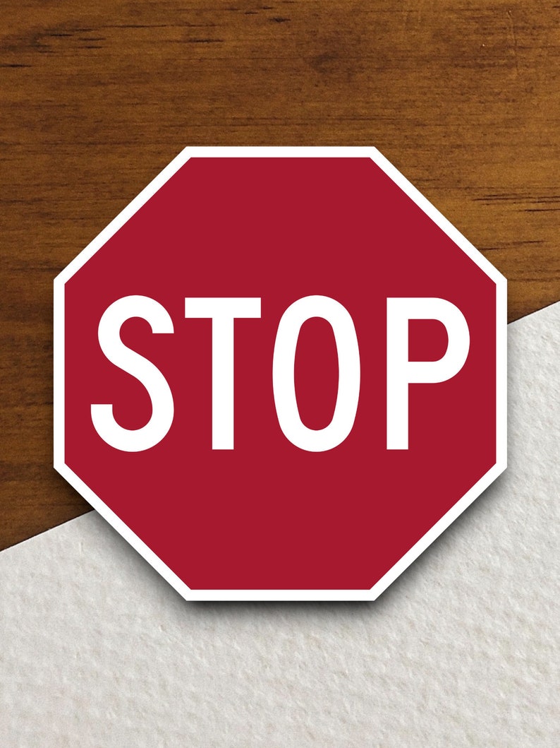 Stop Sign Sticker, Traffic Decoration, Road Work Decal, Scrapbooking ...