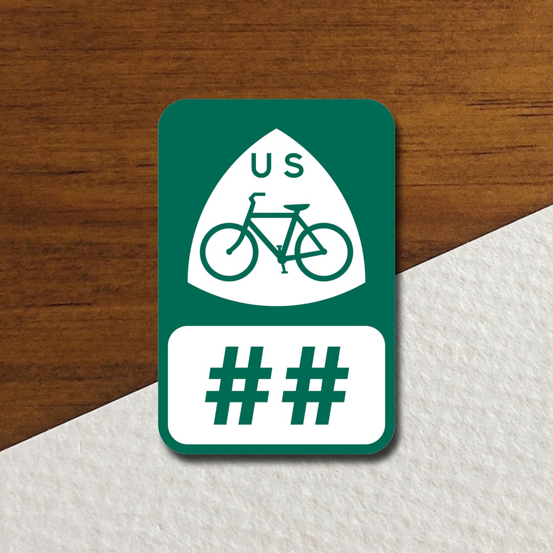 Custom Bicycle Route Sticker, Room Decor, Traffic Sticker, Bike Route ...
