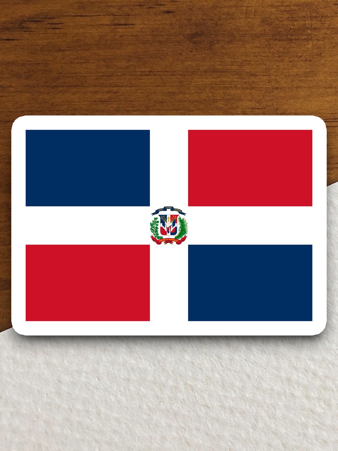 Dominican Republic Country Flag Sticker, International Country Sticker ...
