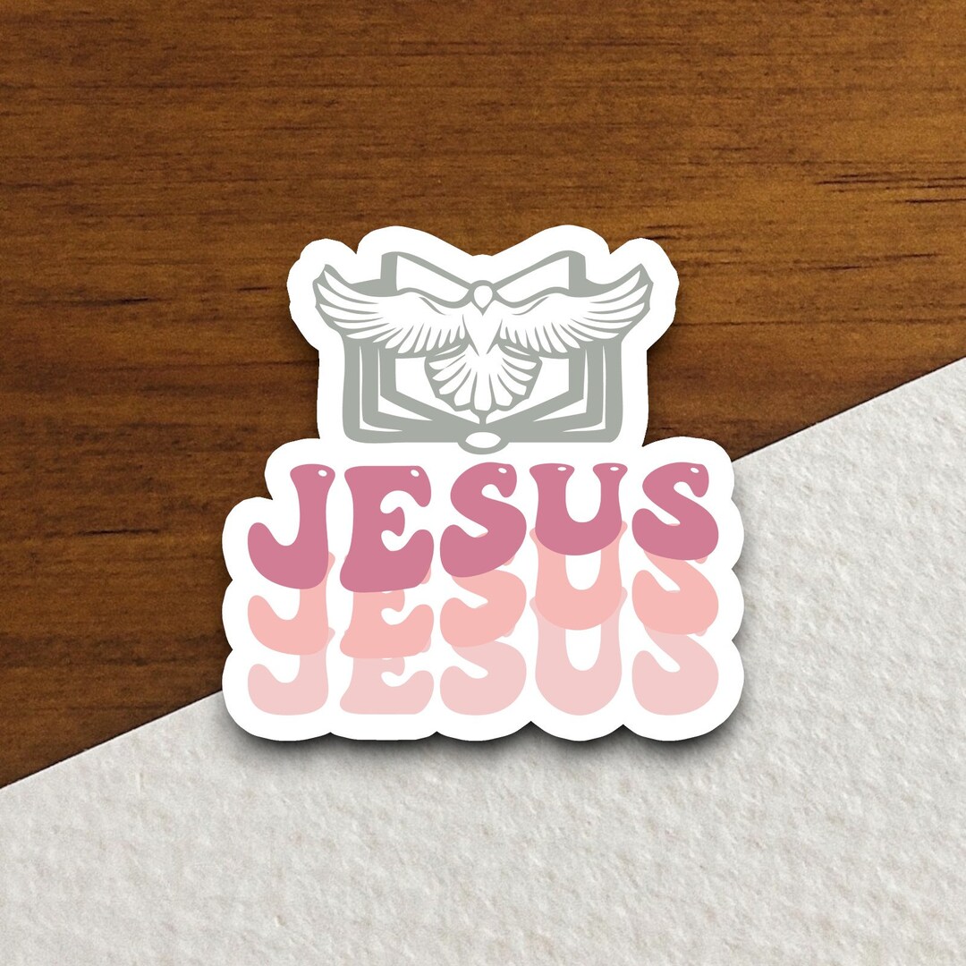 Jesus and Dove Sticker, Religious Sticker, Faith Sticker, Worship ...