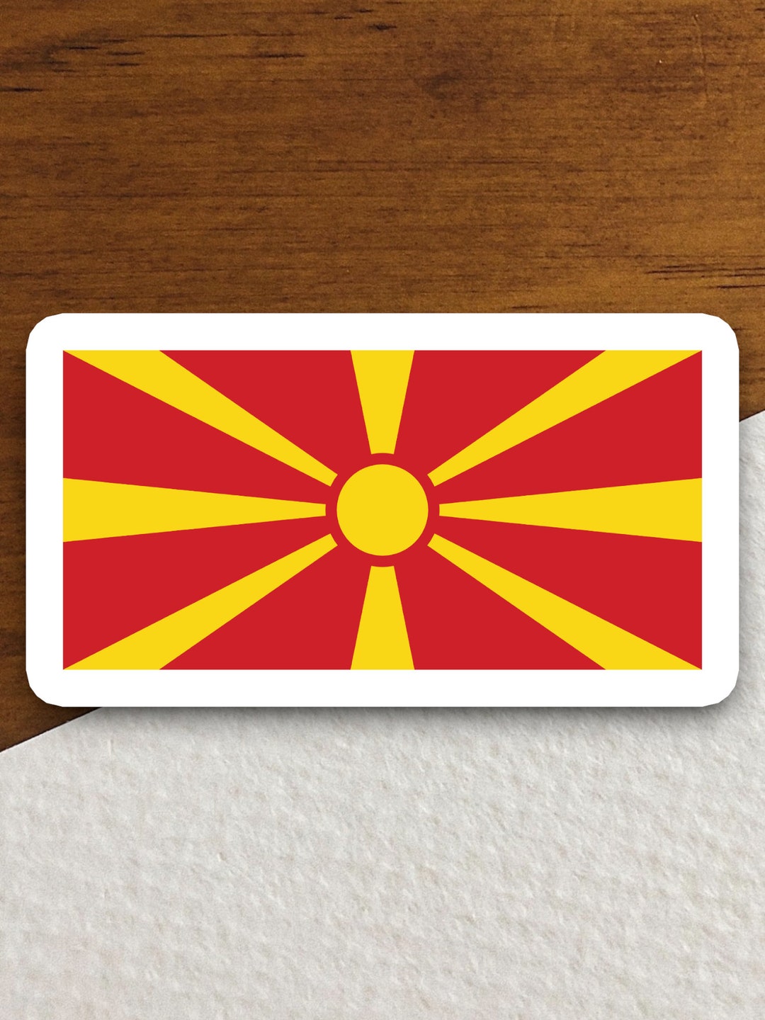 North Macedonia Country Flag Sticker, International Country Sticker ...