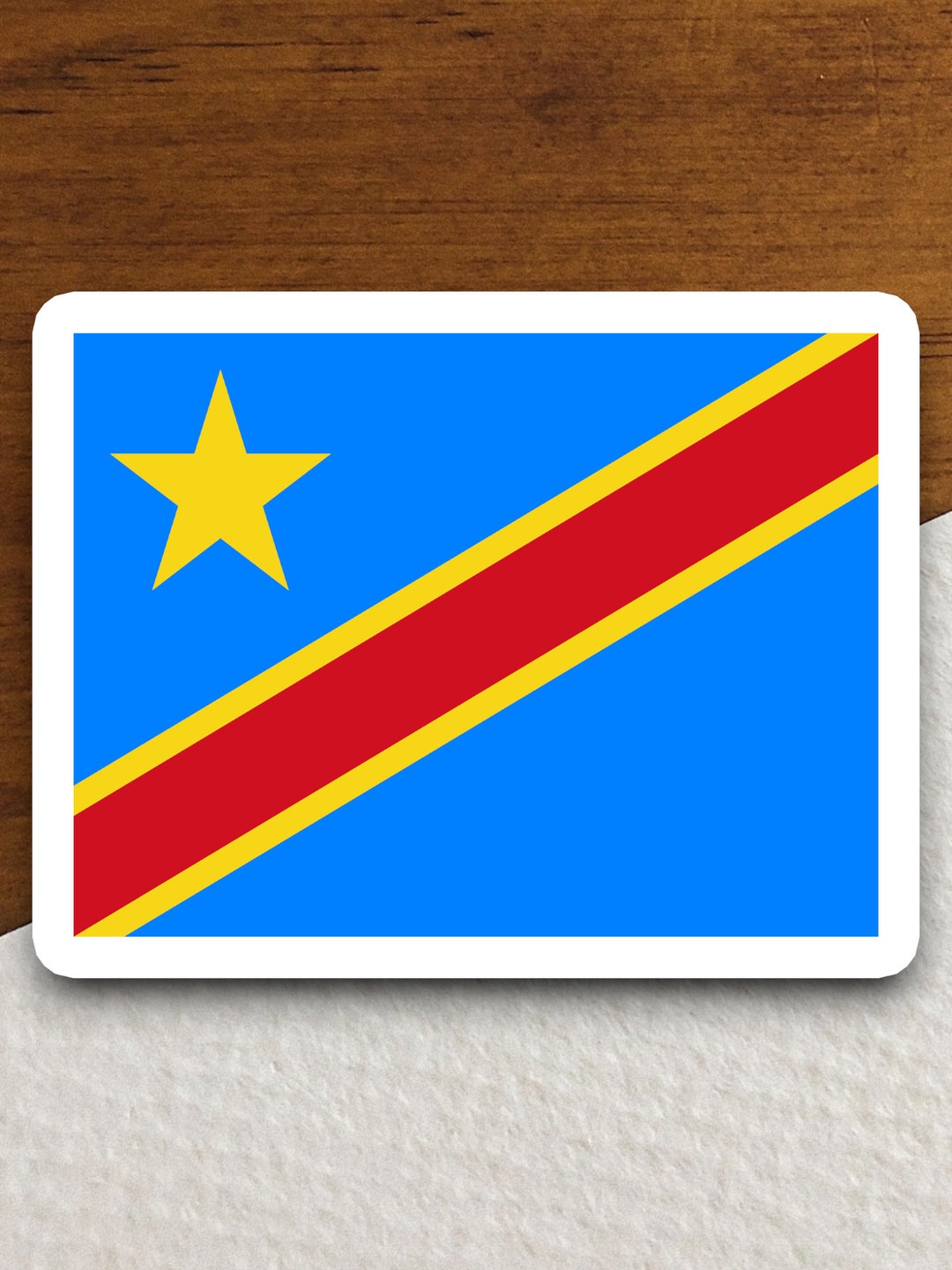 Dr Congo Country Flag Sticker, International Country Sticker ...