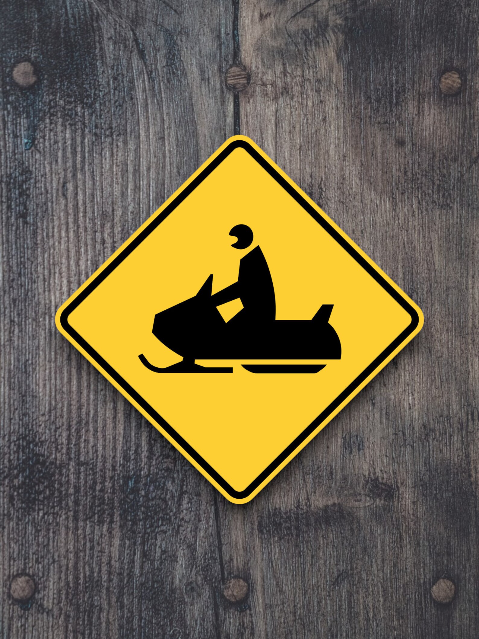 Snowmobile Road Sign Stickers, Traffic Sticker, Road Sign Decoration ...