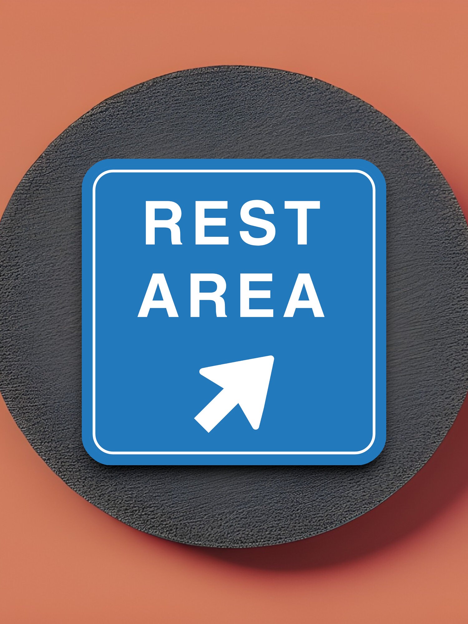 Blue Rest Area Sign