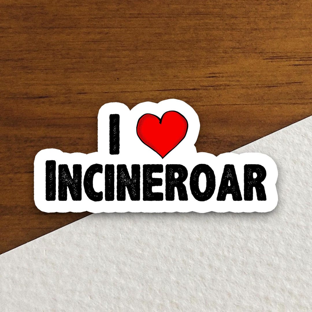 I Love Incineroar Pokemon Sticker, Pokémon Sticker Heart Sticker, Love ...
