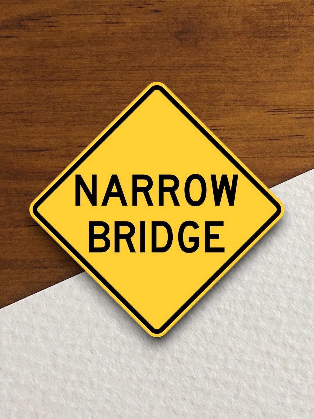 Narrow Bridge Road Sign Stickers, Room Decor, Traffic Sticker, Road ...
